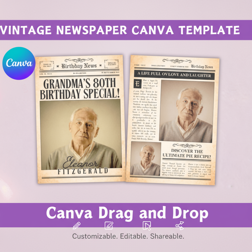 Vintage Newspaper Template | Retro Editable Design | Styleot